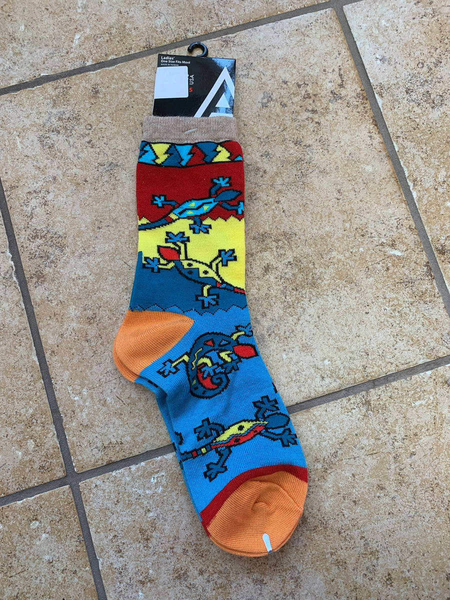 Crazy Lizard Socks (sz 9-11) SK033 – Del Sol Tularosa