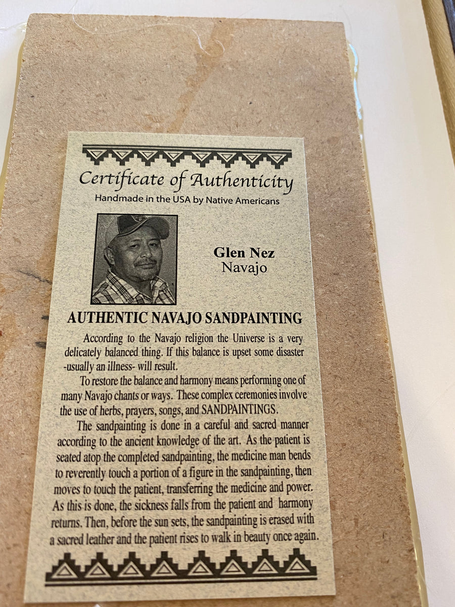 Authentic Navajo Sand Painting; SP30-D1; 6”L x 9.5”W; Glen Nez – Del ...