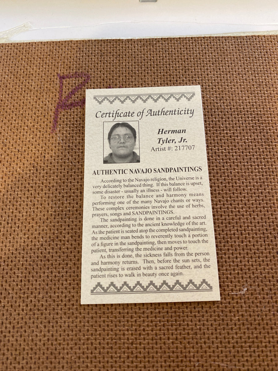 Authentic Navajo Sandpainting; Herman Tyler Jr.; 6” x 6”; SP66-2D – Del ...