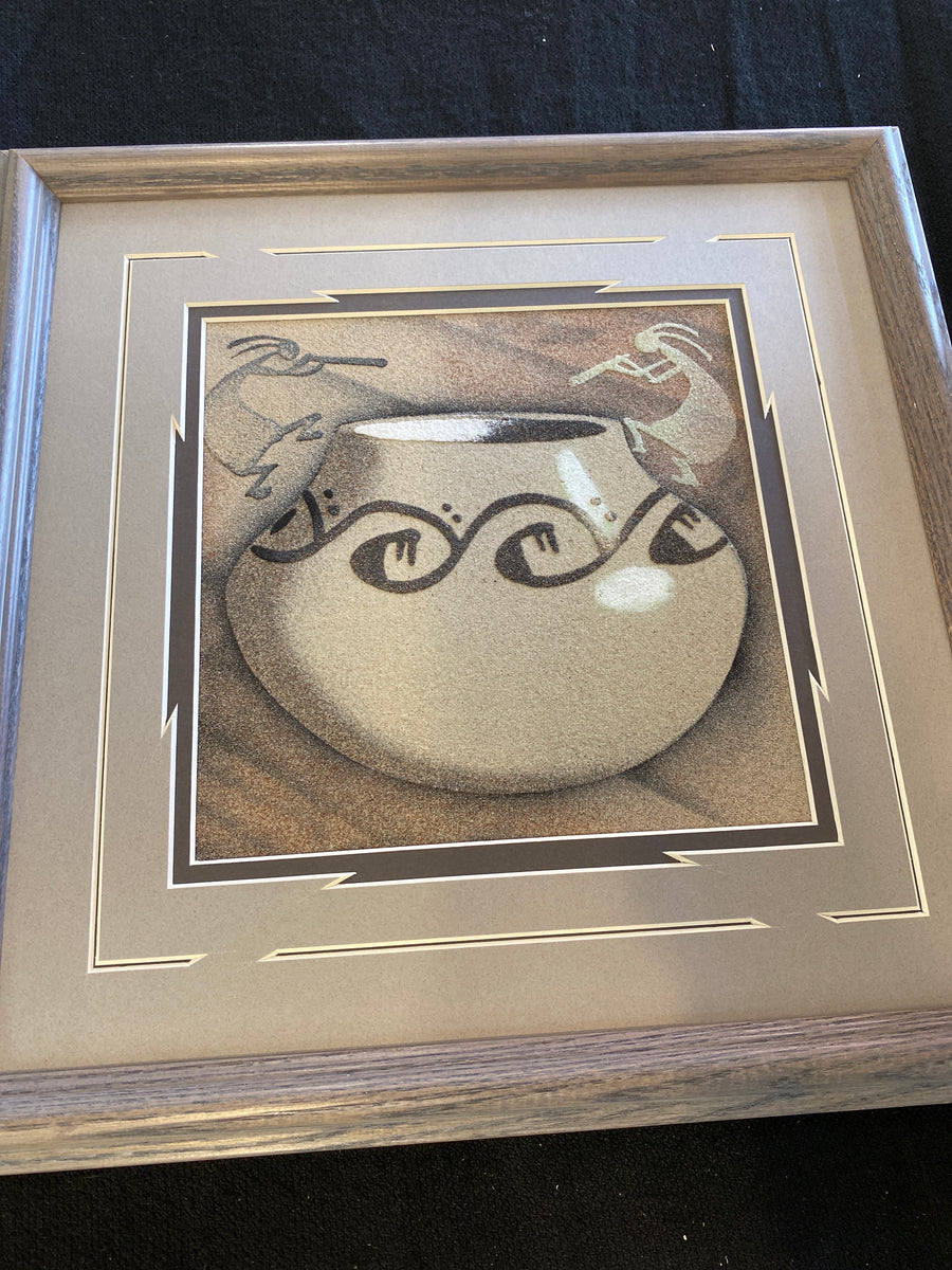 Authentic Navajo Sandpainting; Herman Tyler Jr.; 8” x 8”; SP88-2G – Del ...